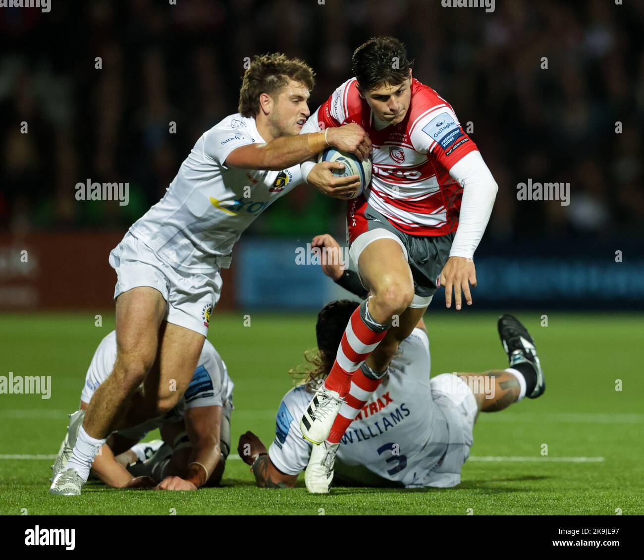 Louis Rees Zammit Of Gloucester Rugby Bursts Towards The Exeter Chiefs