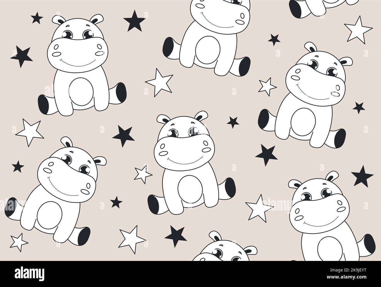 Hippo seamless pattern Stock Vector Image & Art - Alamy
