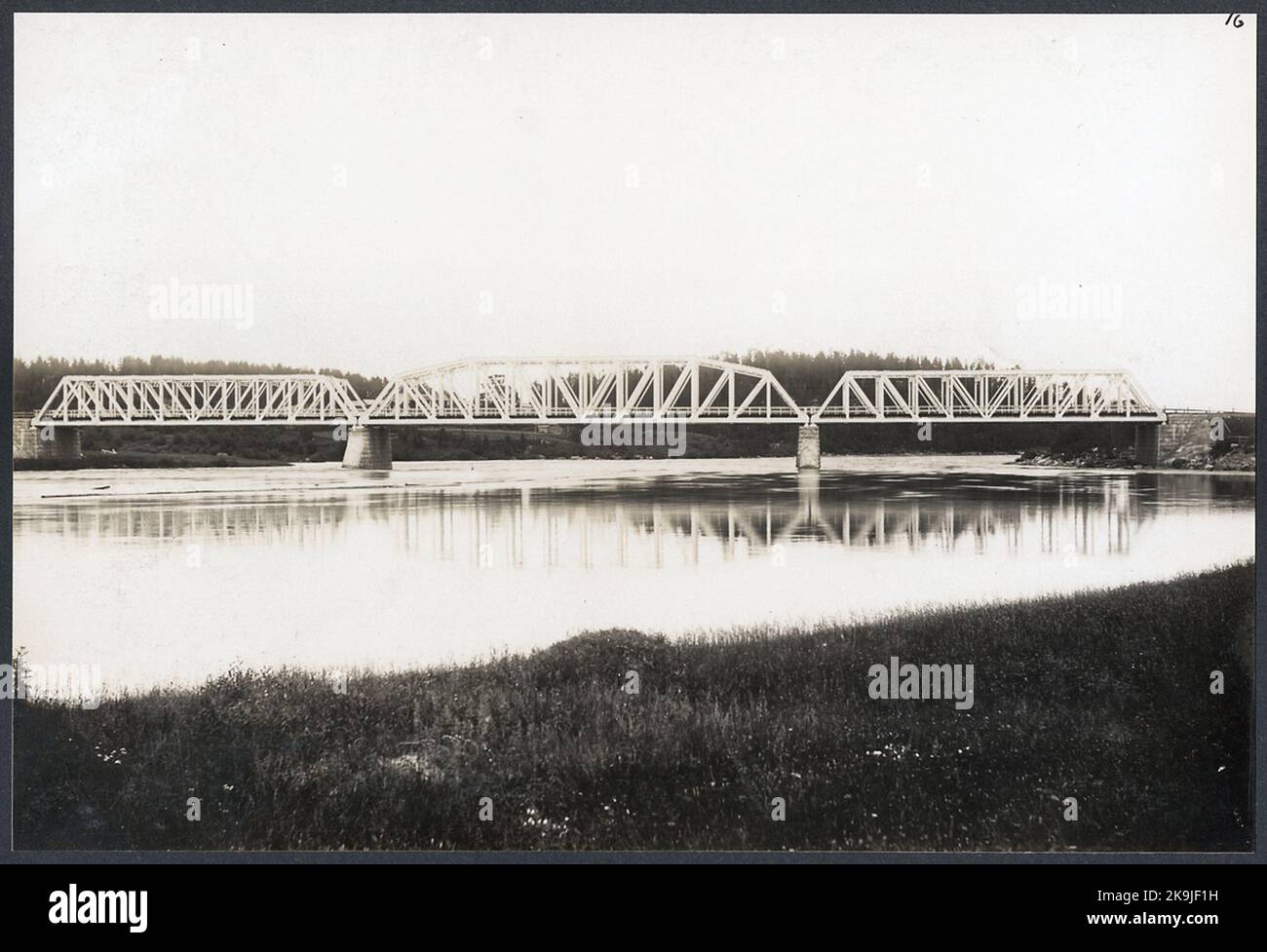 Railway and railway bridge over Kalix River Stock Photo - Alamy