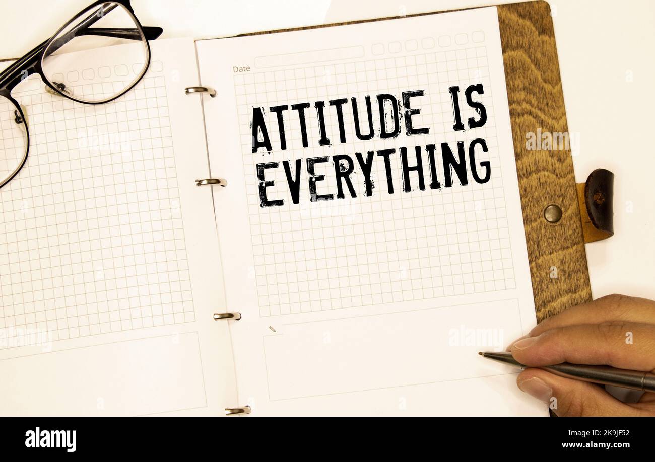 Attitude Is Everything text torn from boxes of paper Stock Photo - Alamy