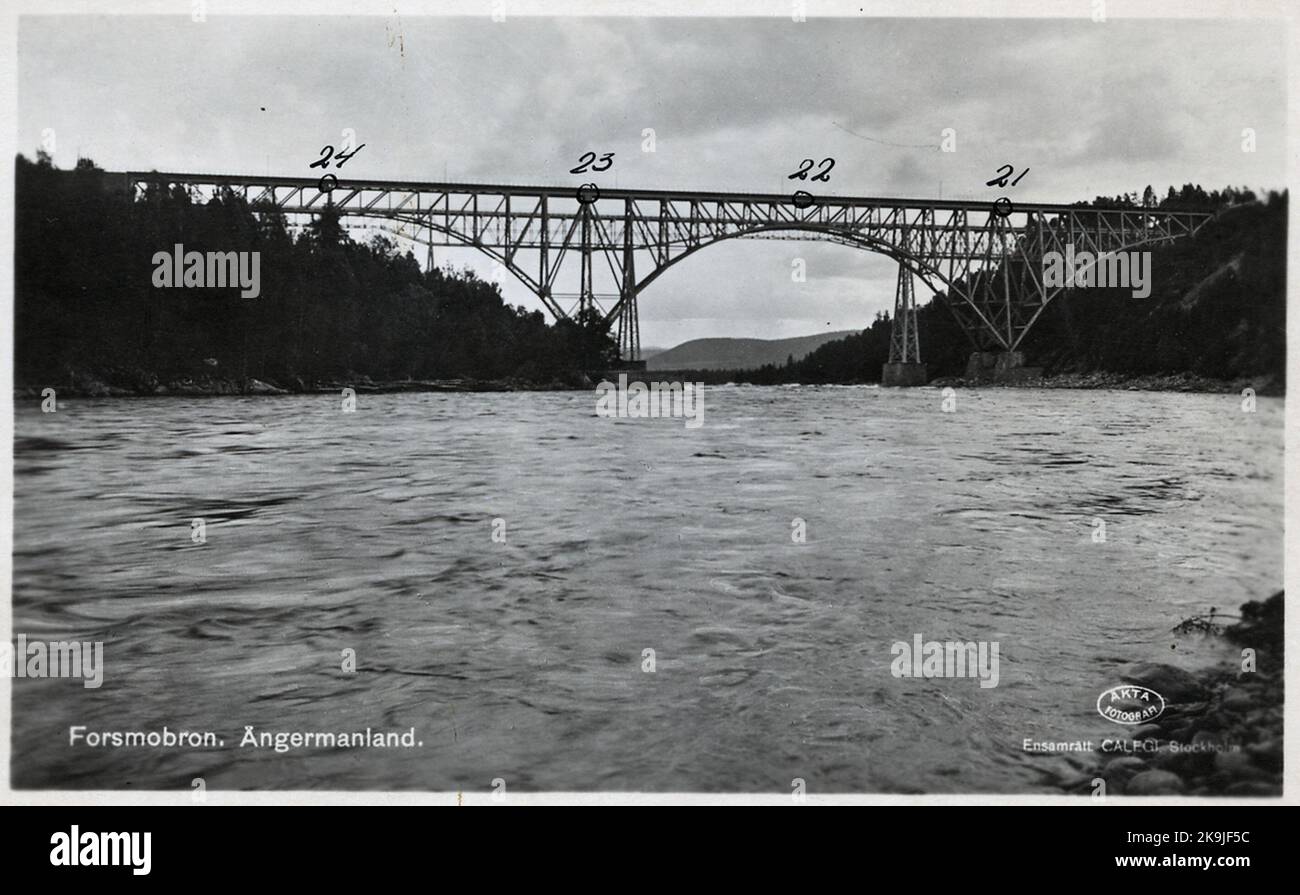 Forsmobron over the Ångerman River, on the line Långsele - Mellansel ...