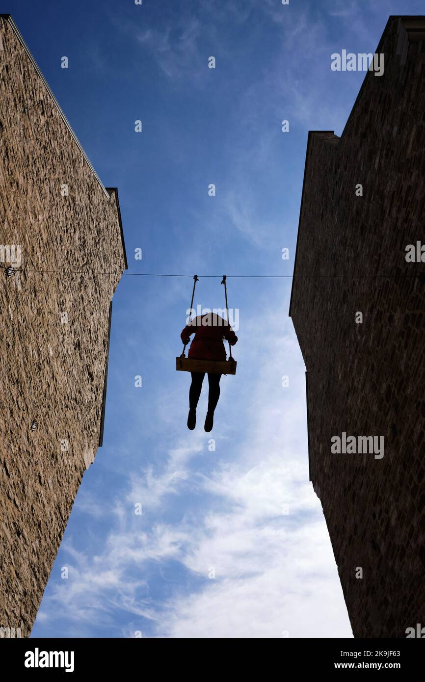 Daredevil On Swing Stock Photo - Alamy