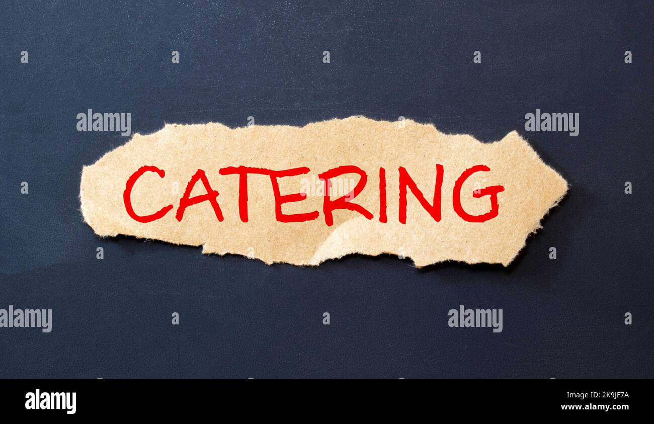 Catering text with marker, business concept Stock Photo - Alamy