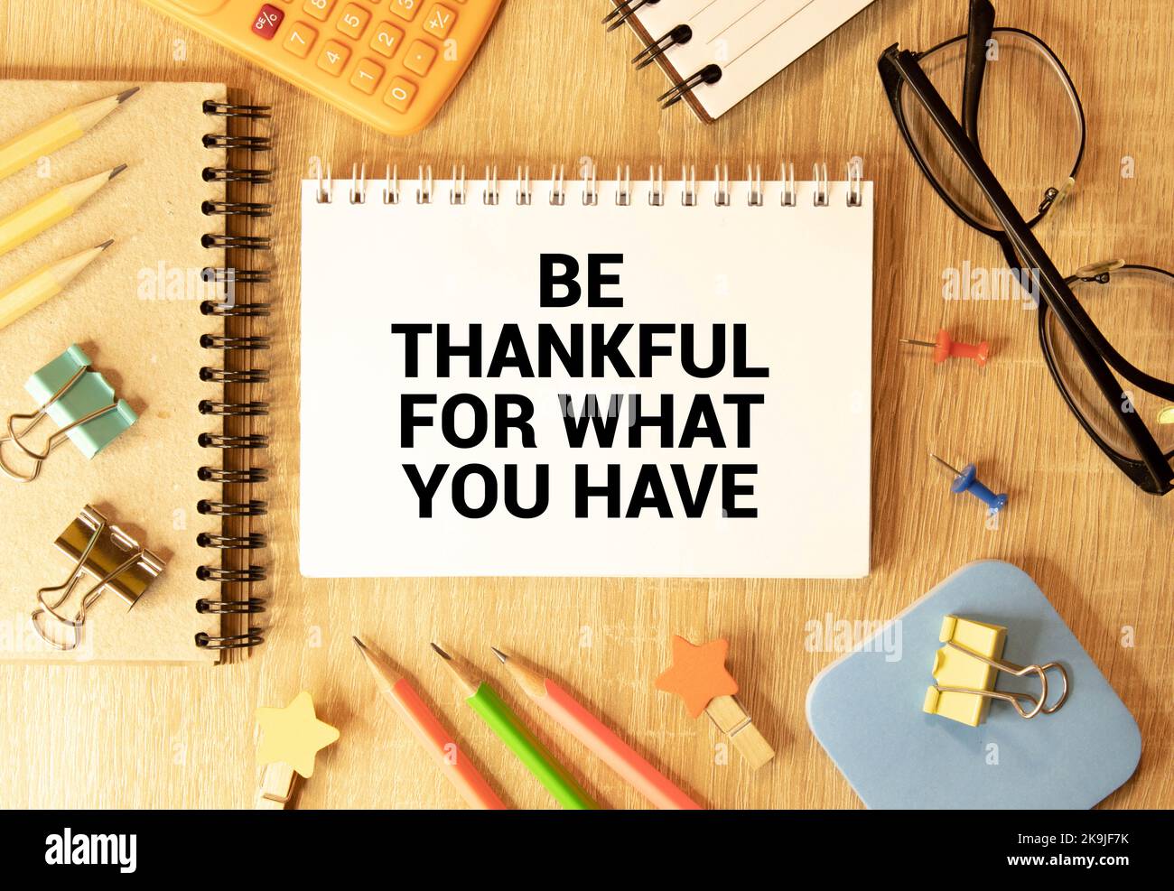 Wooden blocks with words 'Be Thankful for the Life You Have' Stock ...