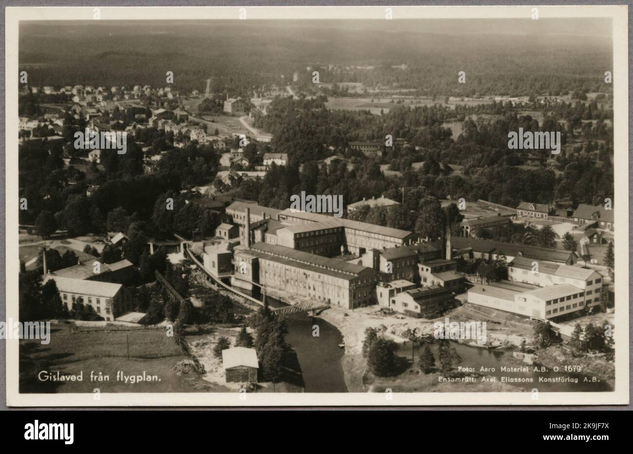 Aerial photo over Gislaved Rubber Factory and City Stock Photo - Alamy