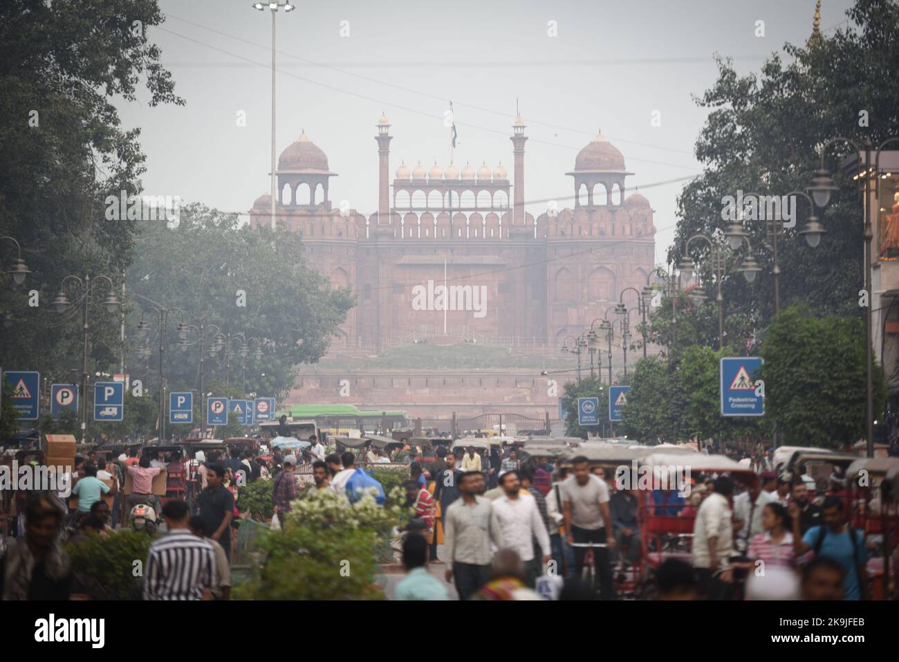 Delhi red fort pollution hi-res stock photography and images - Alamy