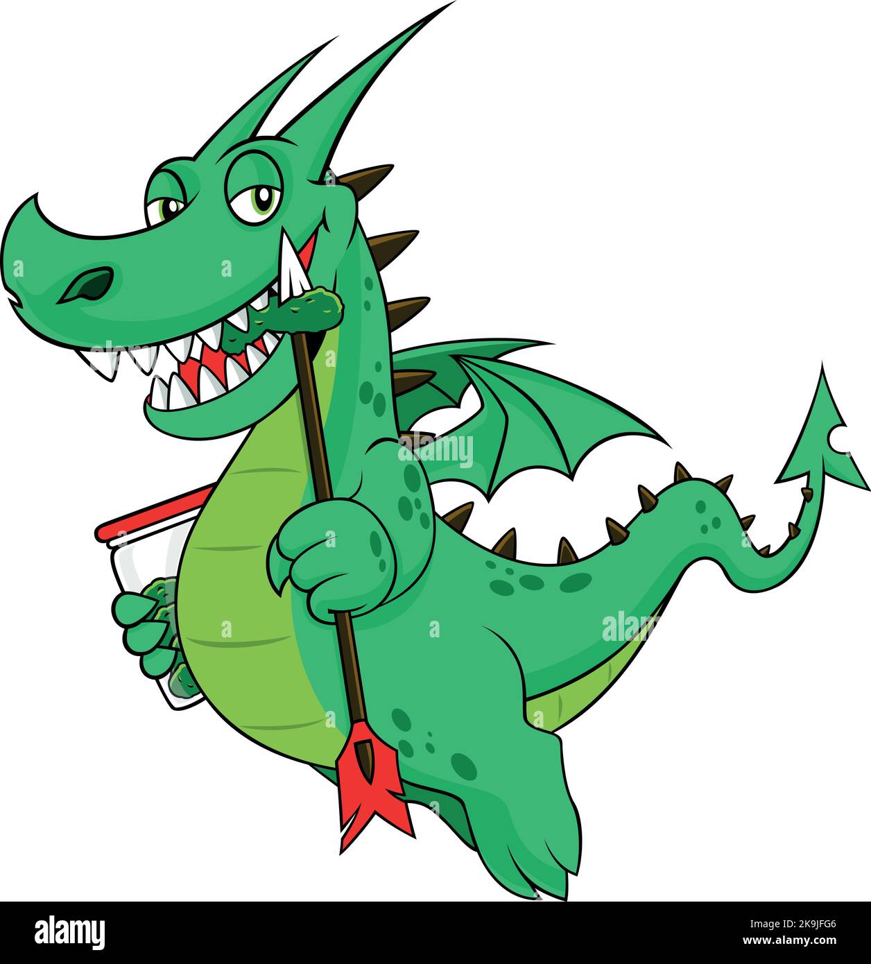 Cute Dragon Eating the Pickle by an Arrow Stock Vector Image & Art - Alamy