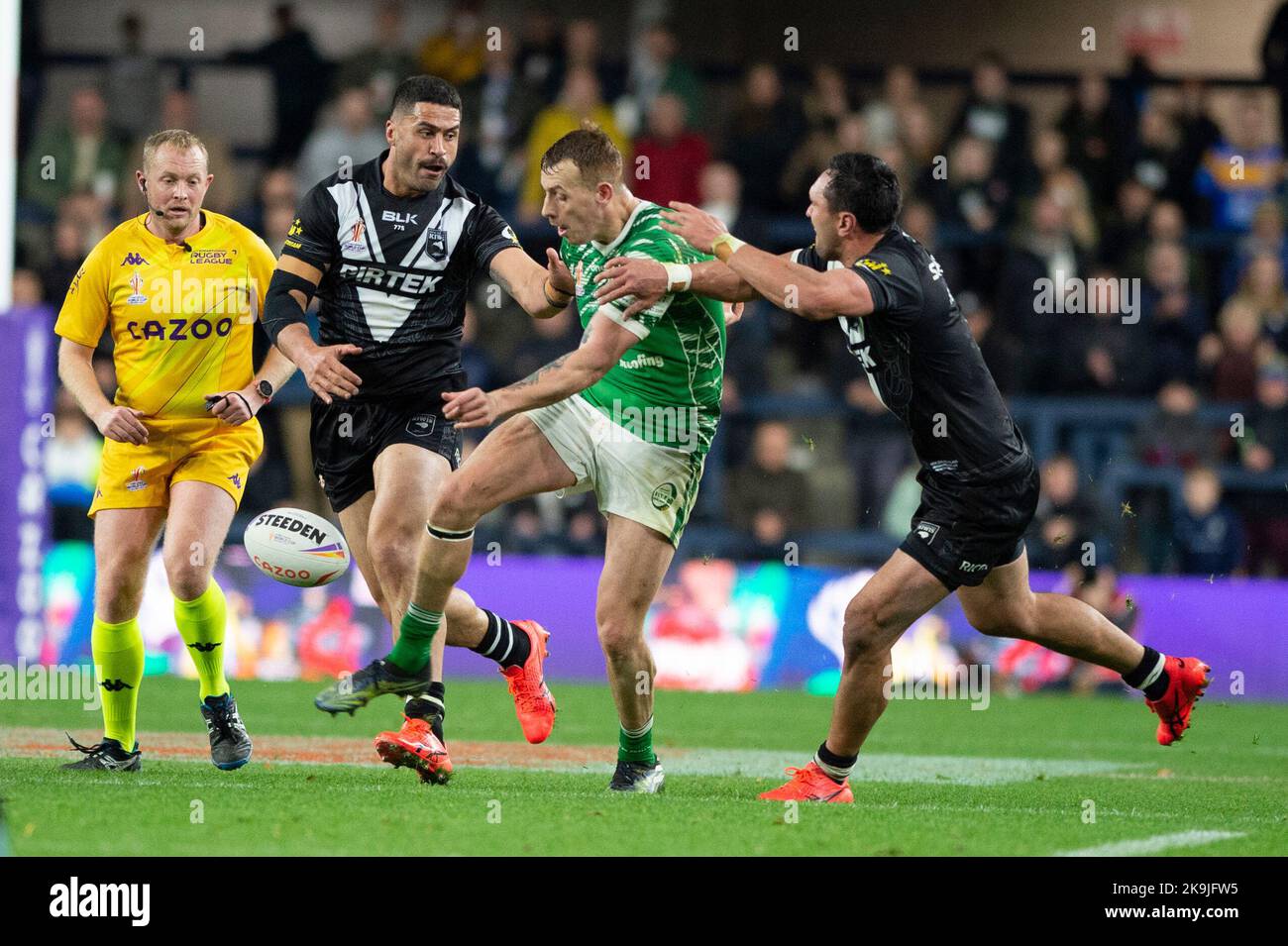 Ireland 2nd Row Frankie Halton kicks the ball forward during the 2021 ...