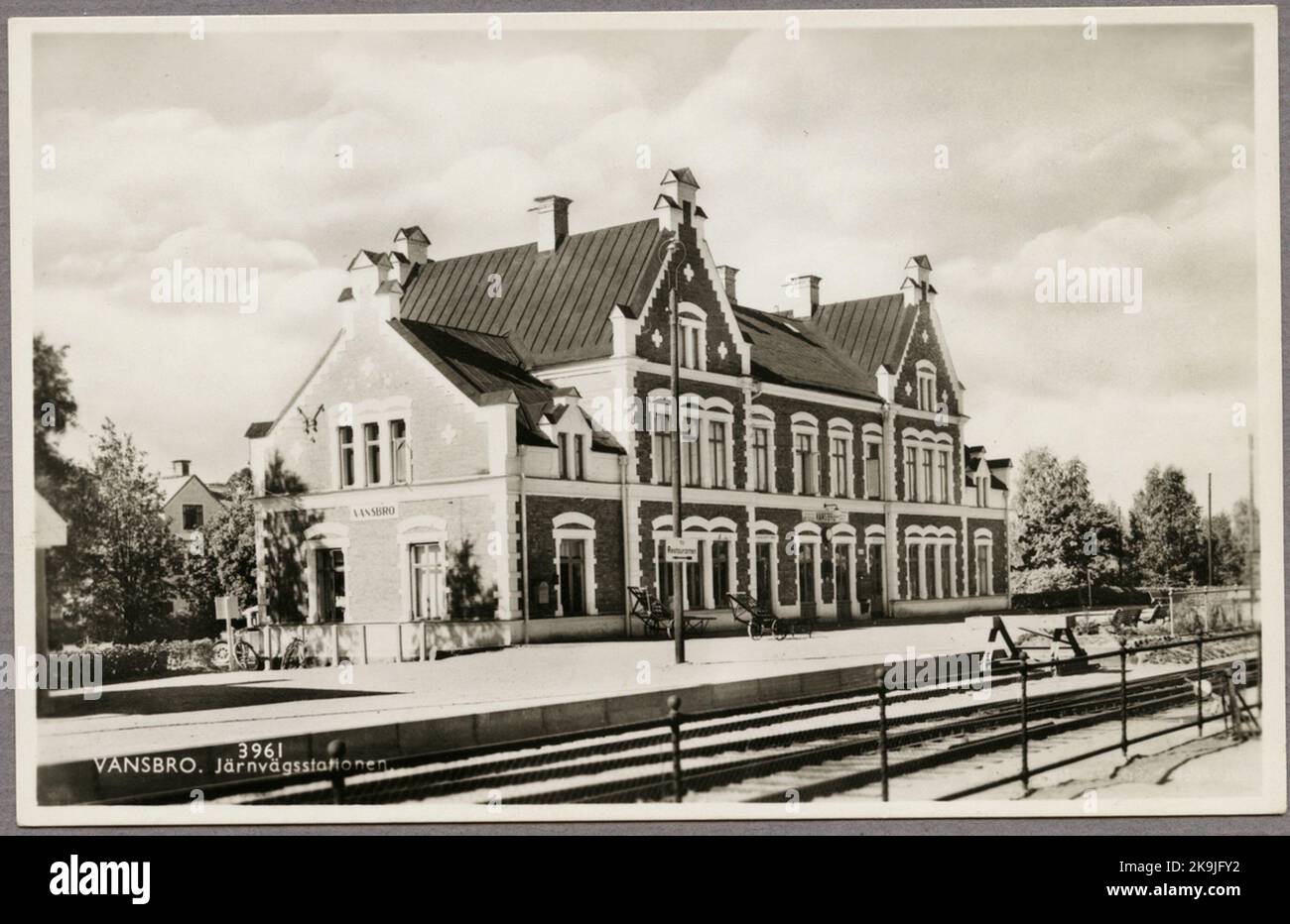 The railway station in Vansbro Stock Photo - Alamy