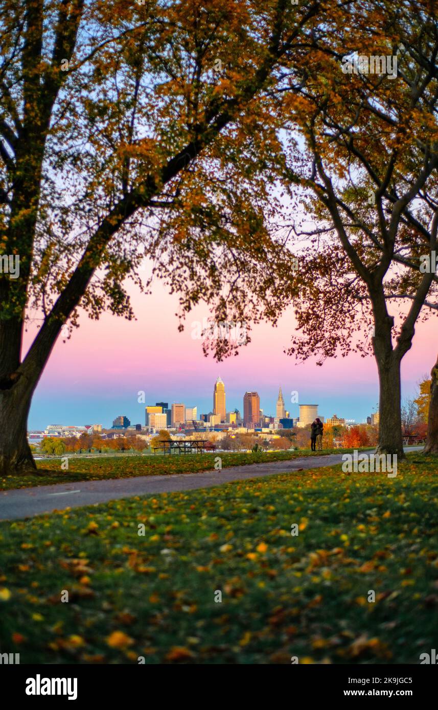 Cleveland Ohio Skyline in Fall Stock Photo - Alamy