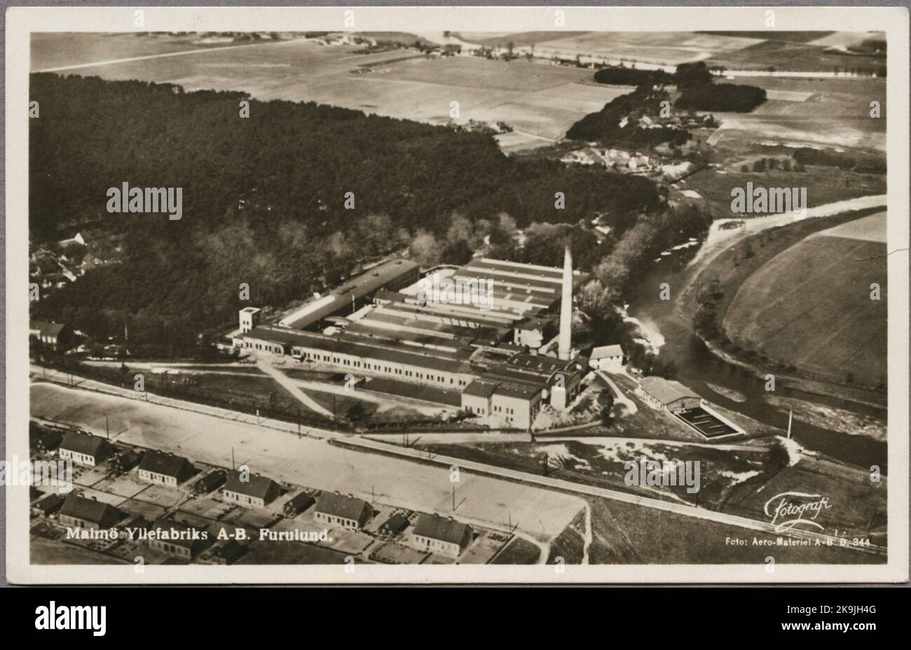 Aerial photo over Malmö Yllefabrik in Furulund Stock Photo - Alamy