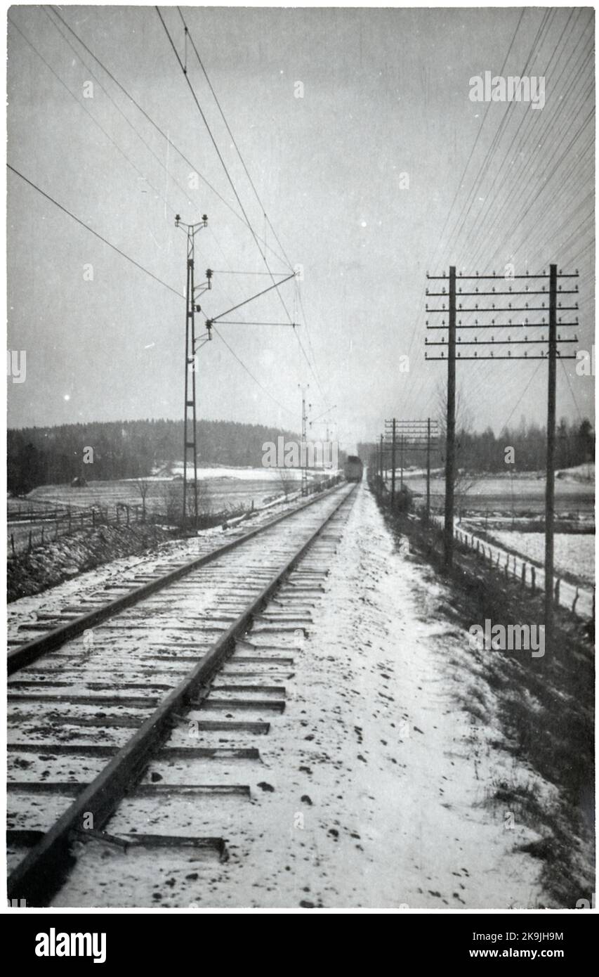Electrified railway. Line Katrineholm - Åby Stock Photo - Alamy