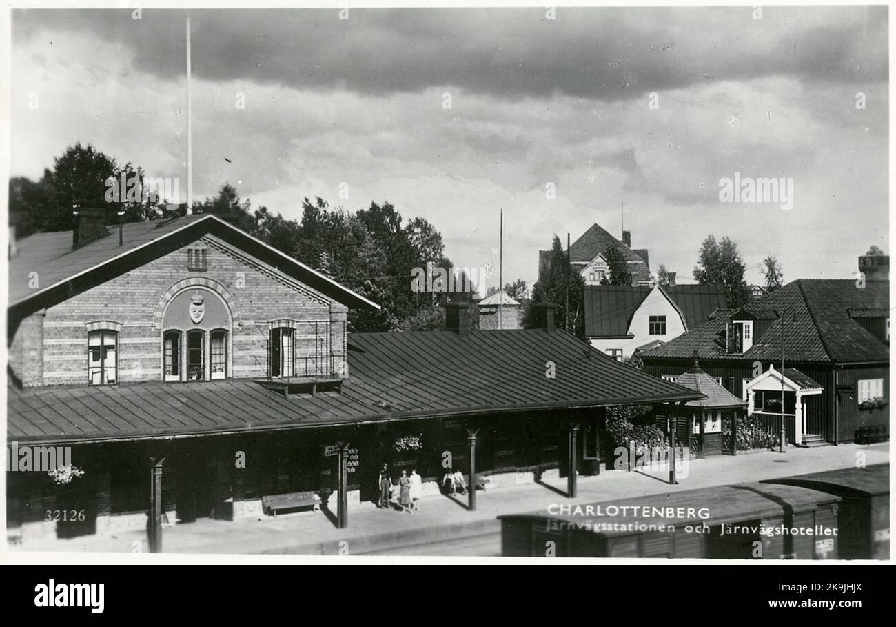 View at Charlottenberg. The station opened in 1865. Eldrift east 1937 ...