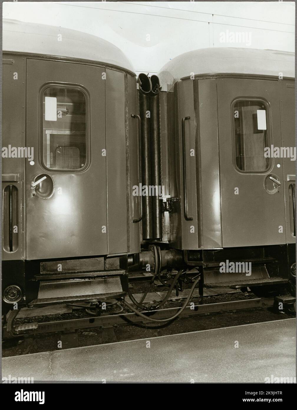 Rubbercul bellows in the clutch between two passenger cars Stock Photo ...