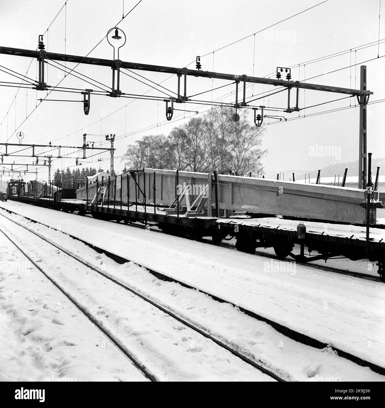 Transport of concrete beam from string concrete in Veddige Stock Photo ...
