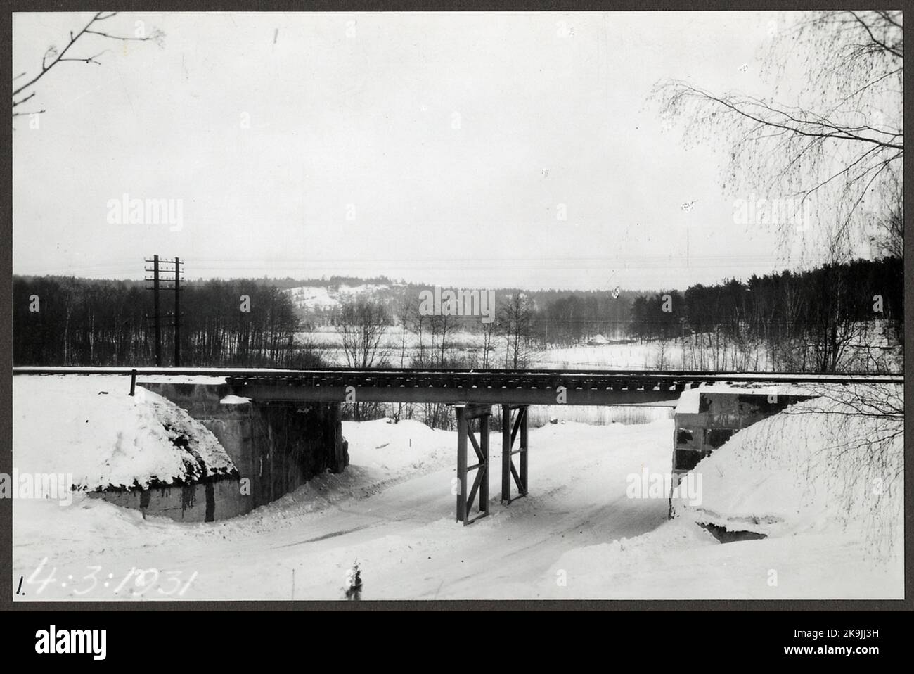 Road gate at Pomerania on the line between Tureberg and Rotebro Stock ...