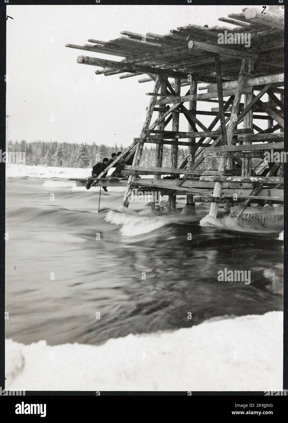 Bridge work over the Ume River at Lycksele Stock Photo - Alamy
