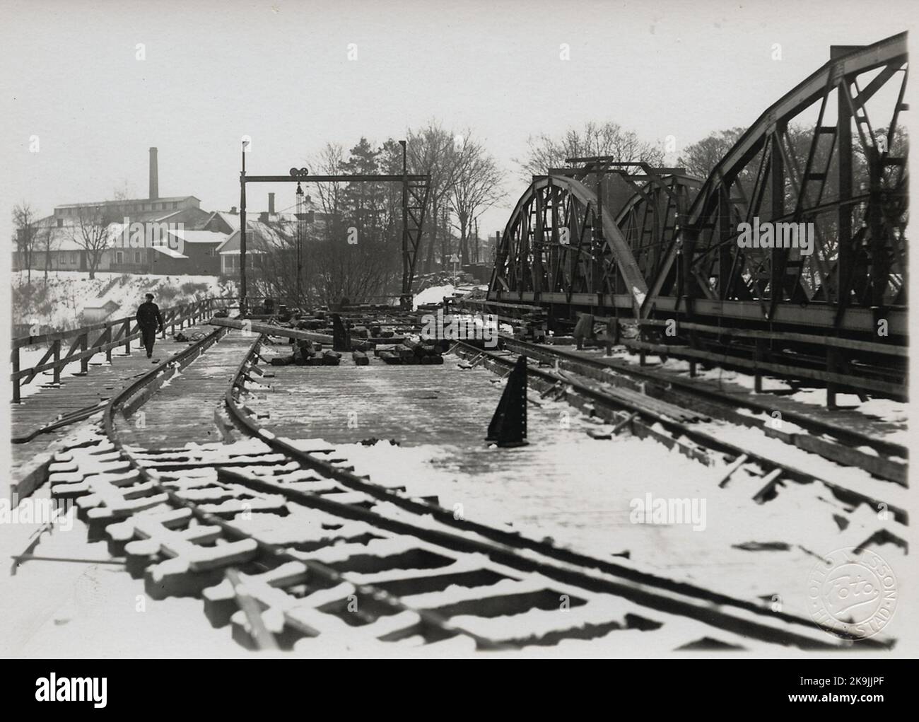 Bridge construction over Ätran Stock Photo - Alamy