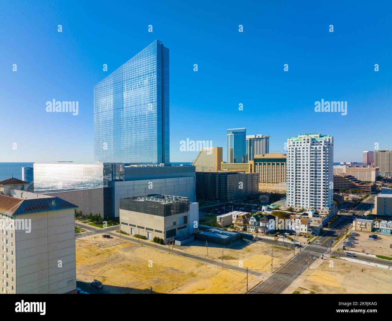Modern waterfront skyline at Boardwalk in Atlantic City, New Jersey NJ ...