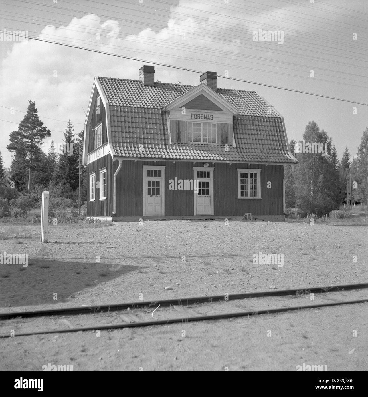 Stop built in 1915, station house on two floors in wood Stock Photo - Alamy