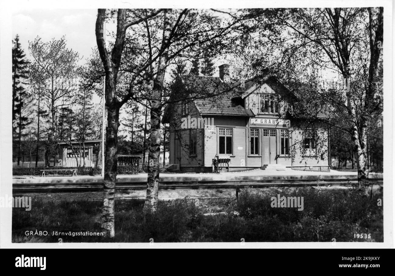 Gråbo Railway Station Stock Photo - Alamy
