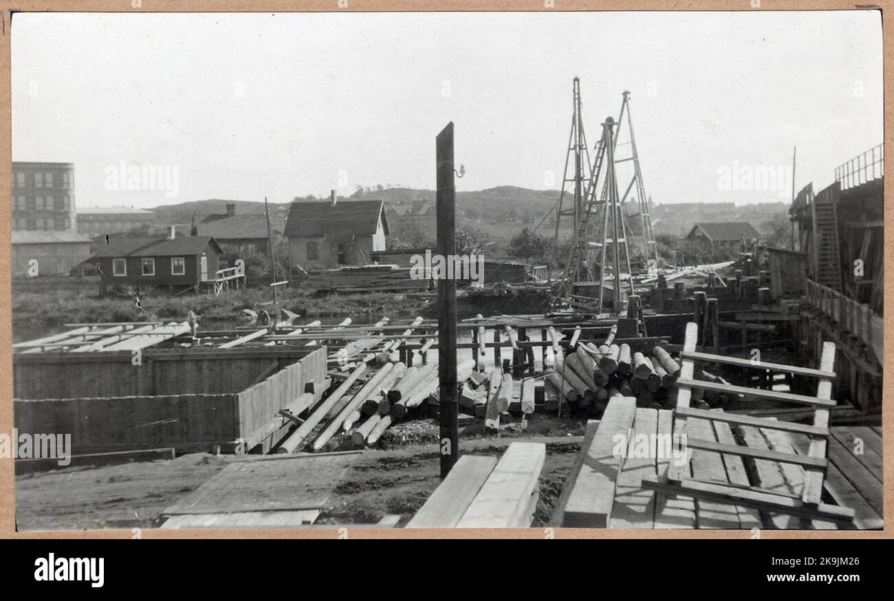Rebuilding the viaduct at Säveån Stock Photo - Alamy