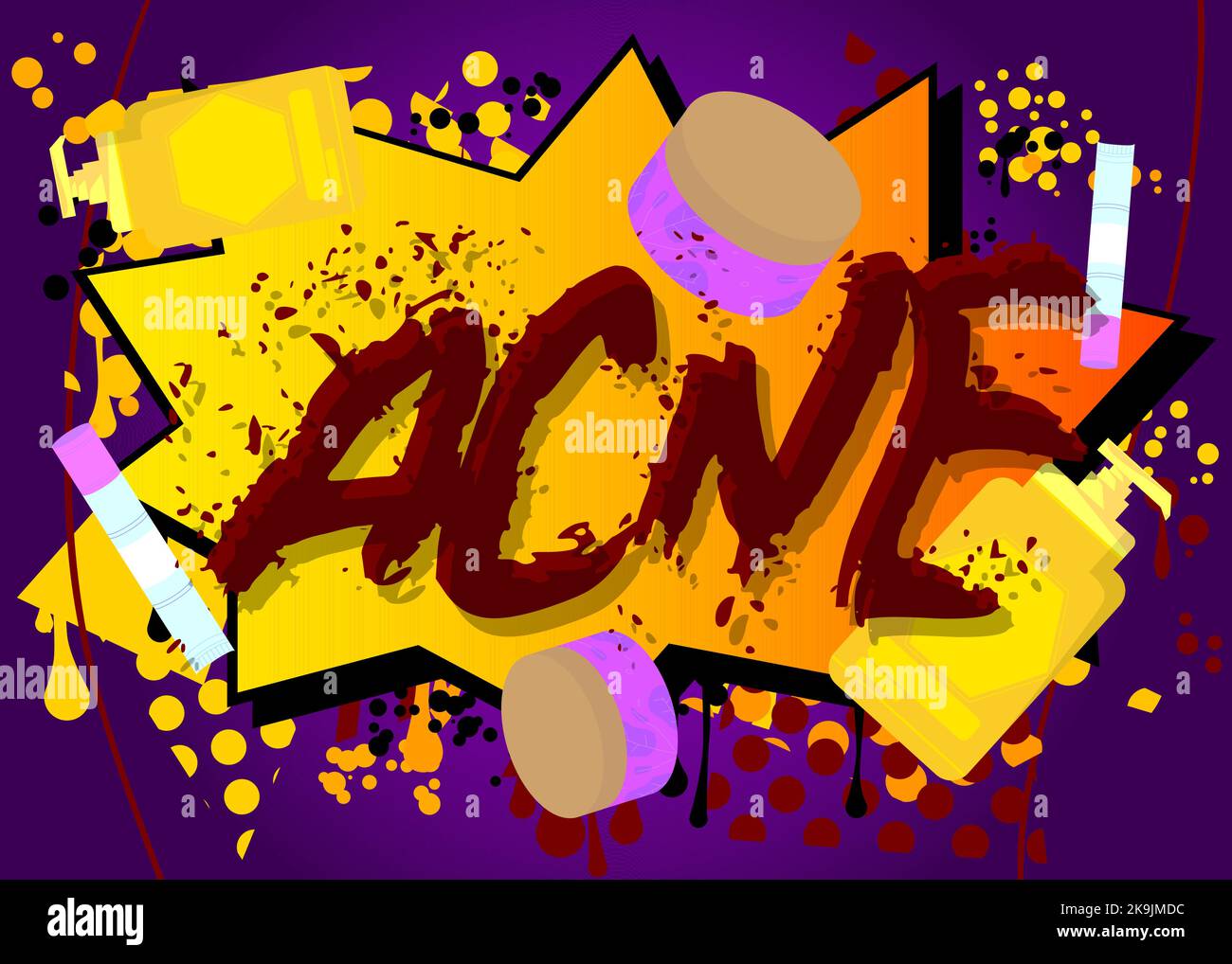 Acne Graffiti tag. Abstract modern street art decoration performed in ...