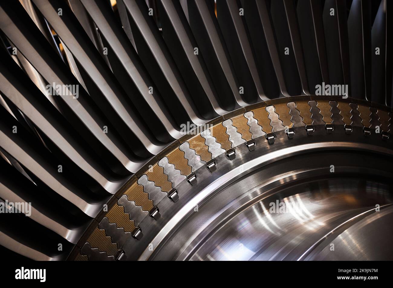 Shaft and blades of a powerful steam turbine. Elements for fastening ...