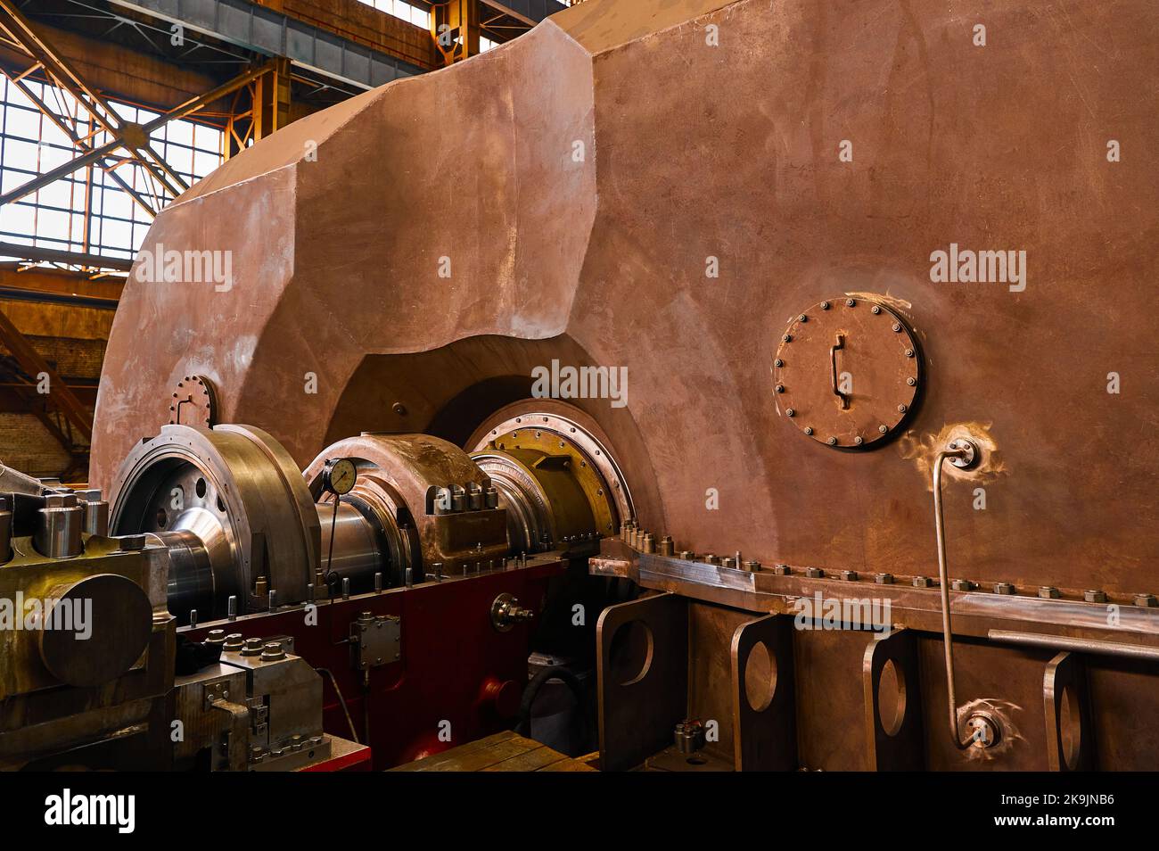 Steam turbine shaft segment on automatic production line Stock Photo ...