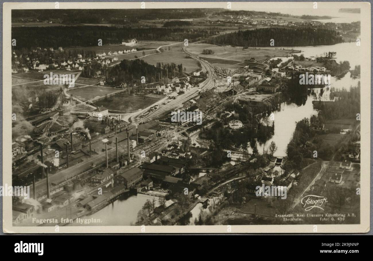 Aerial photo over Fagersta Stock Photo - Alamy