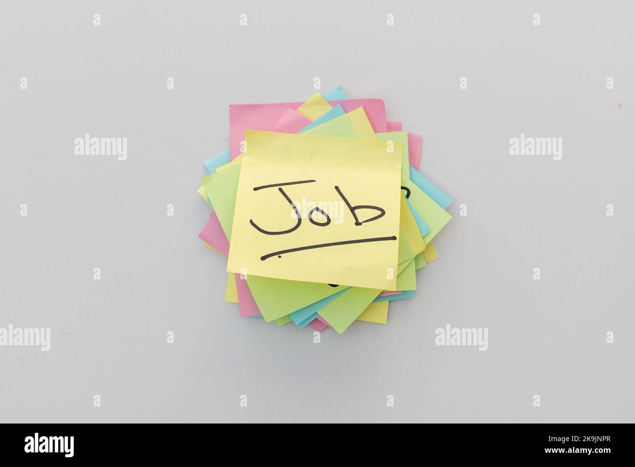 Memo note with a word Job as a reminder to find a new job Stock Photo ...