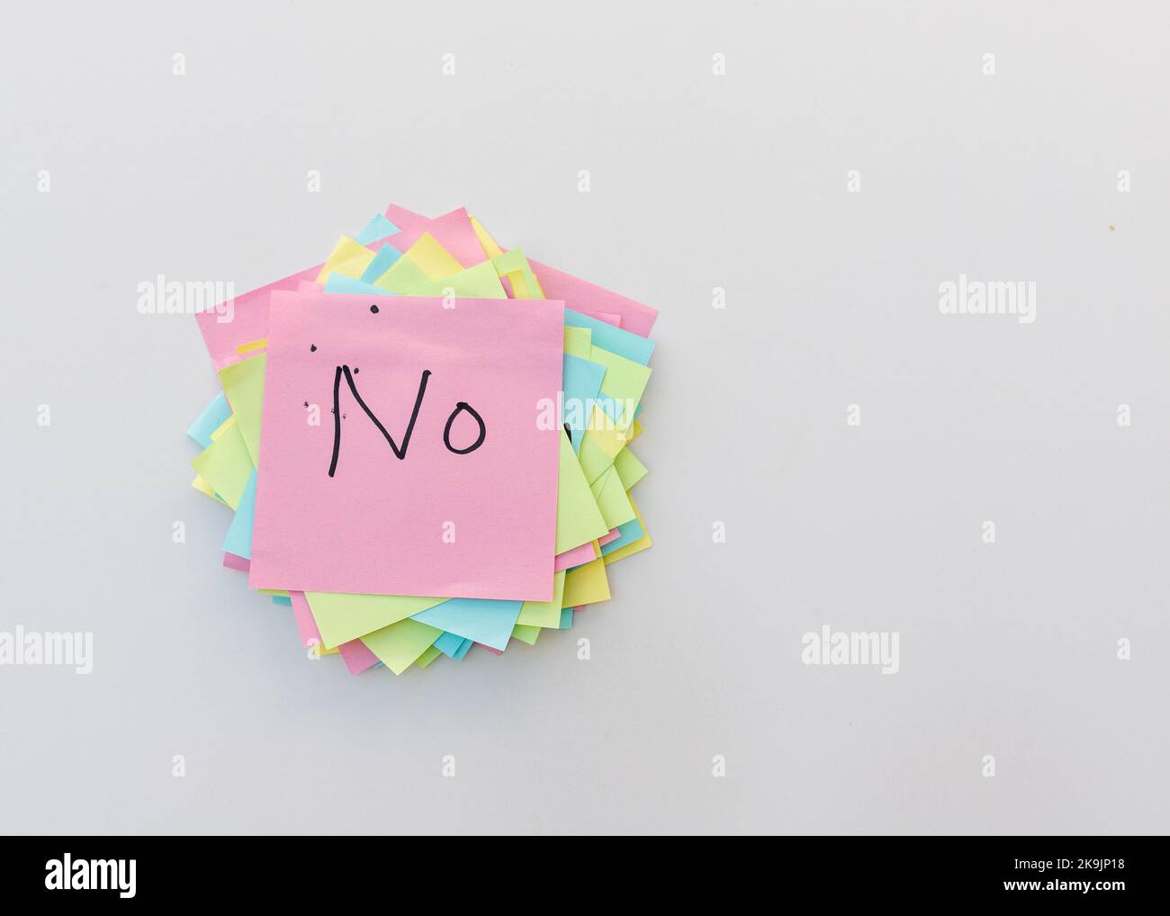 The word NO hand written on a sticky note. Conceptual note Stock Photo ...