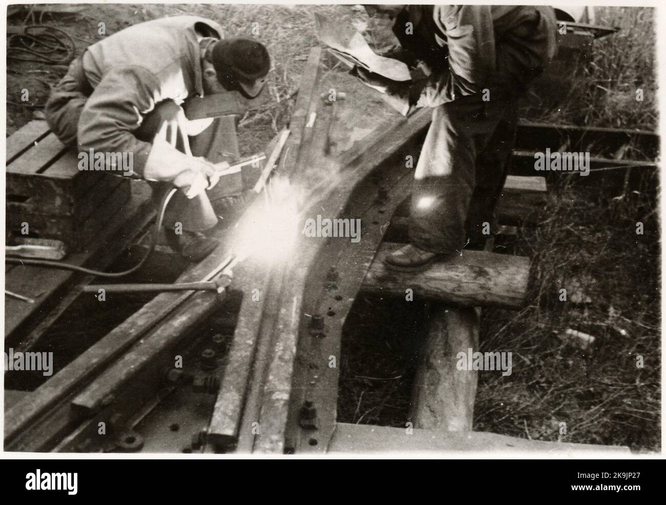 Electric welding in Gothenburg 1949 Stock Photo - Alamy