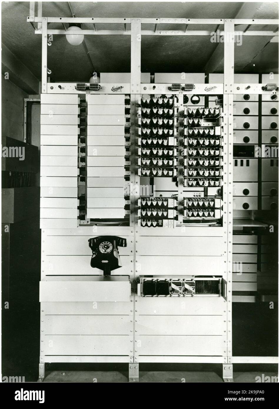 Telephone exchange. Early model of LM Ericsson's re -exchange Stock ...