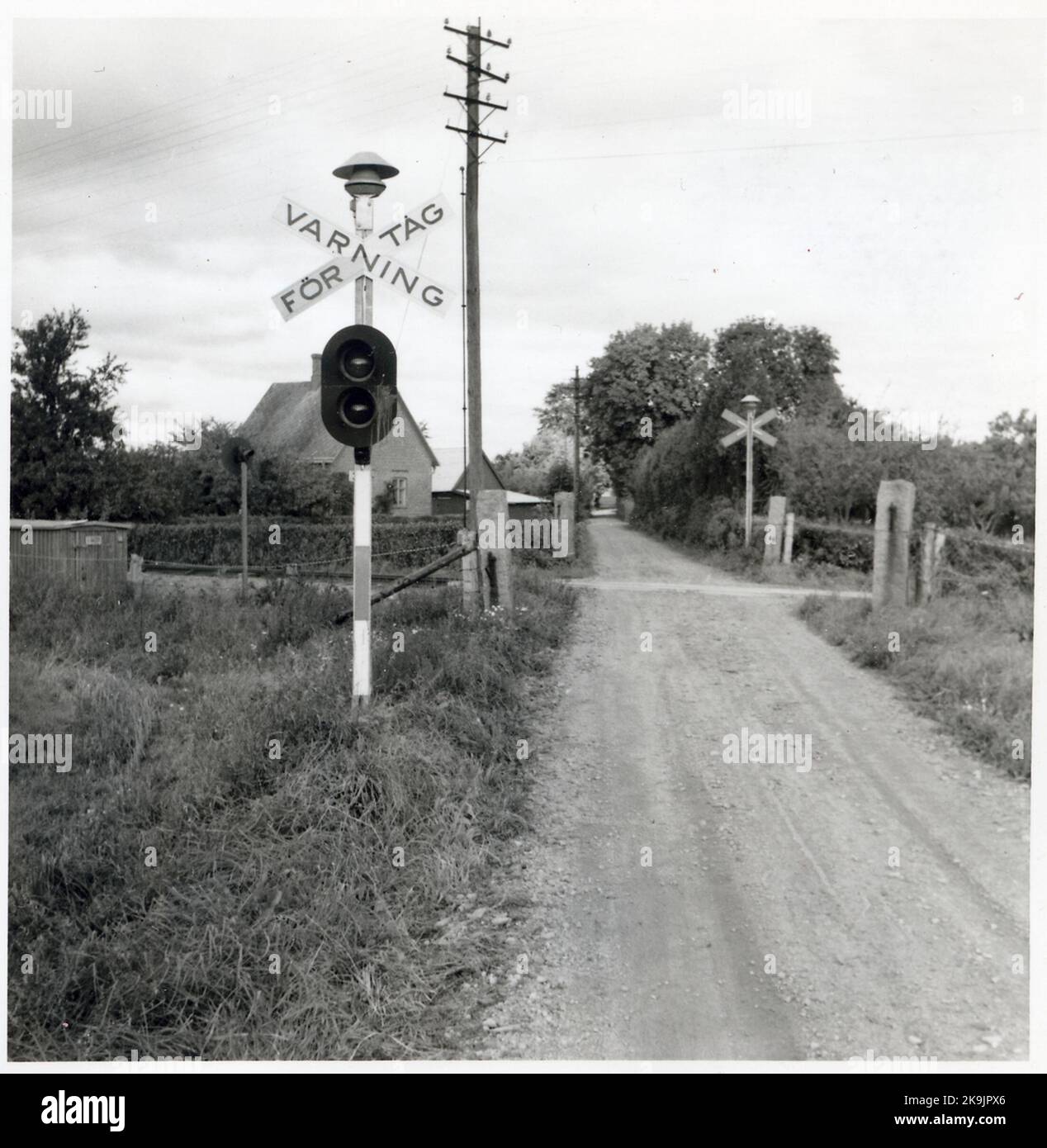 Railway crossing at Rinkaby on the route between Kristianstad and ...