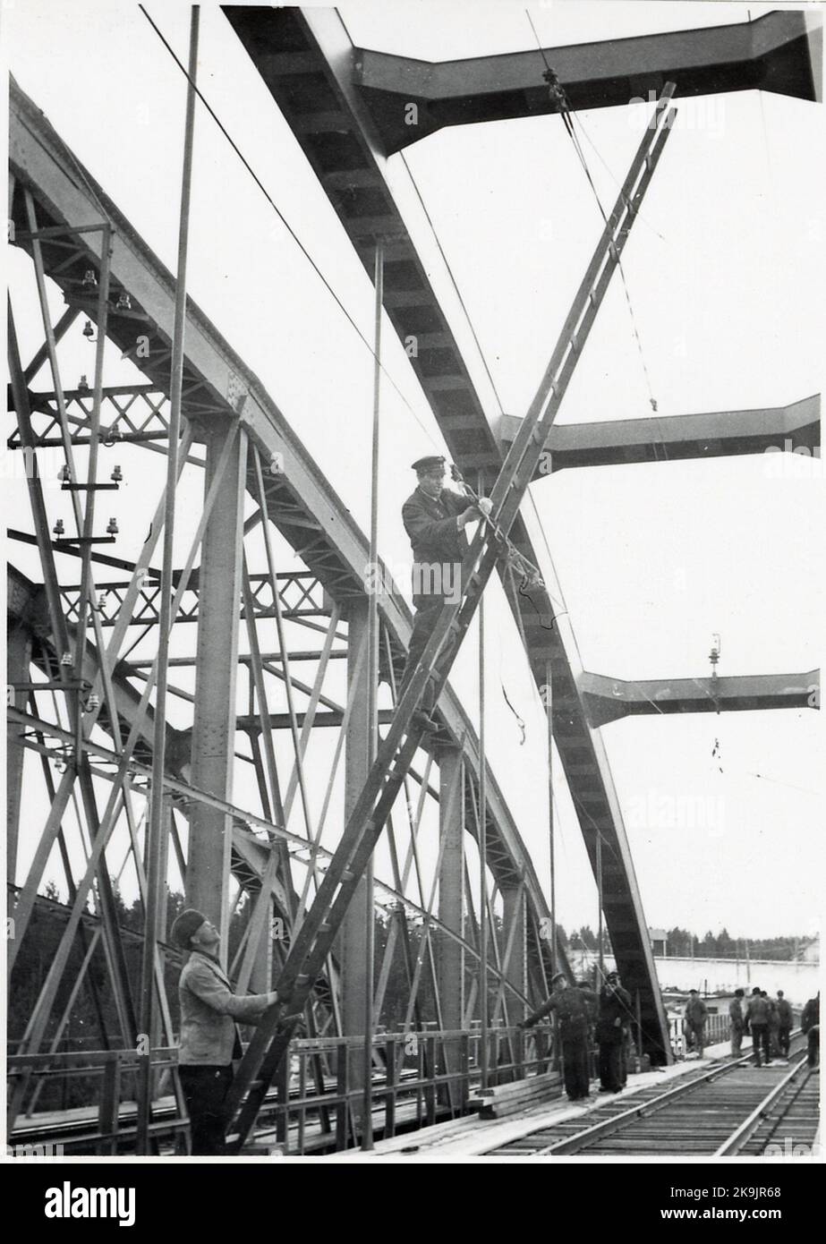 A new bridge is being built across the Skellefte River on the line ...