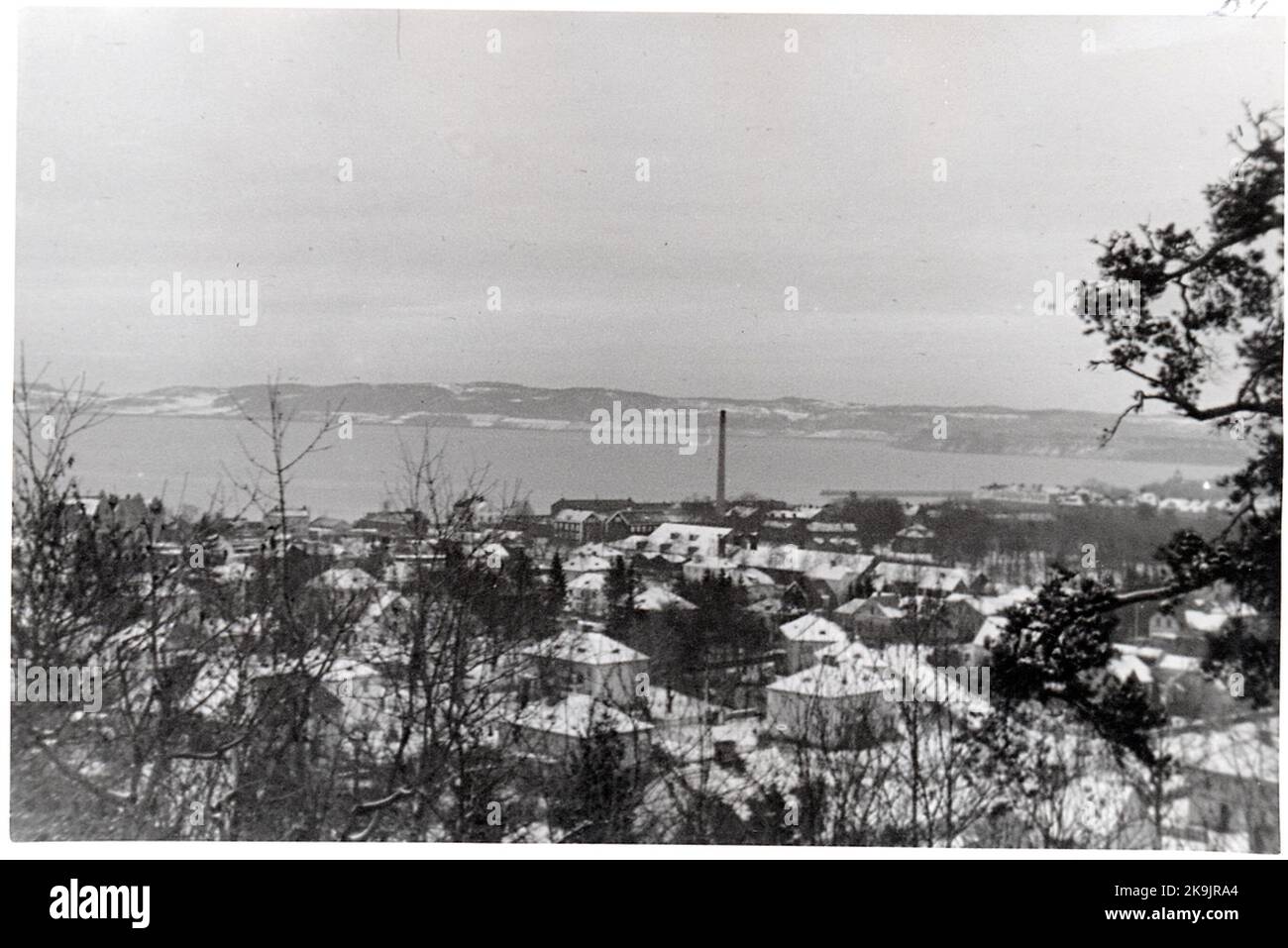 Jönköping seen from above. The chimney in the middle belongs to the ...
