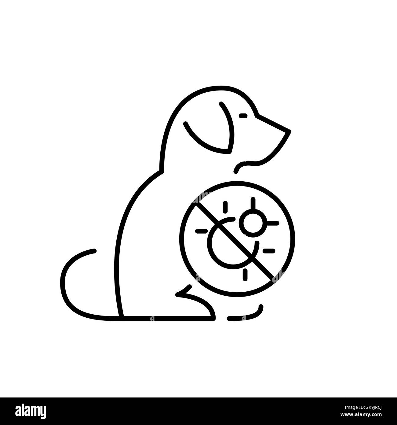Dogs pest protection. Pixel perfect, editable stroke icon Stock Vector ...