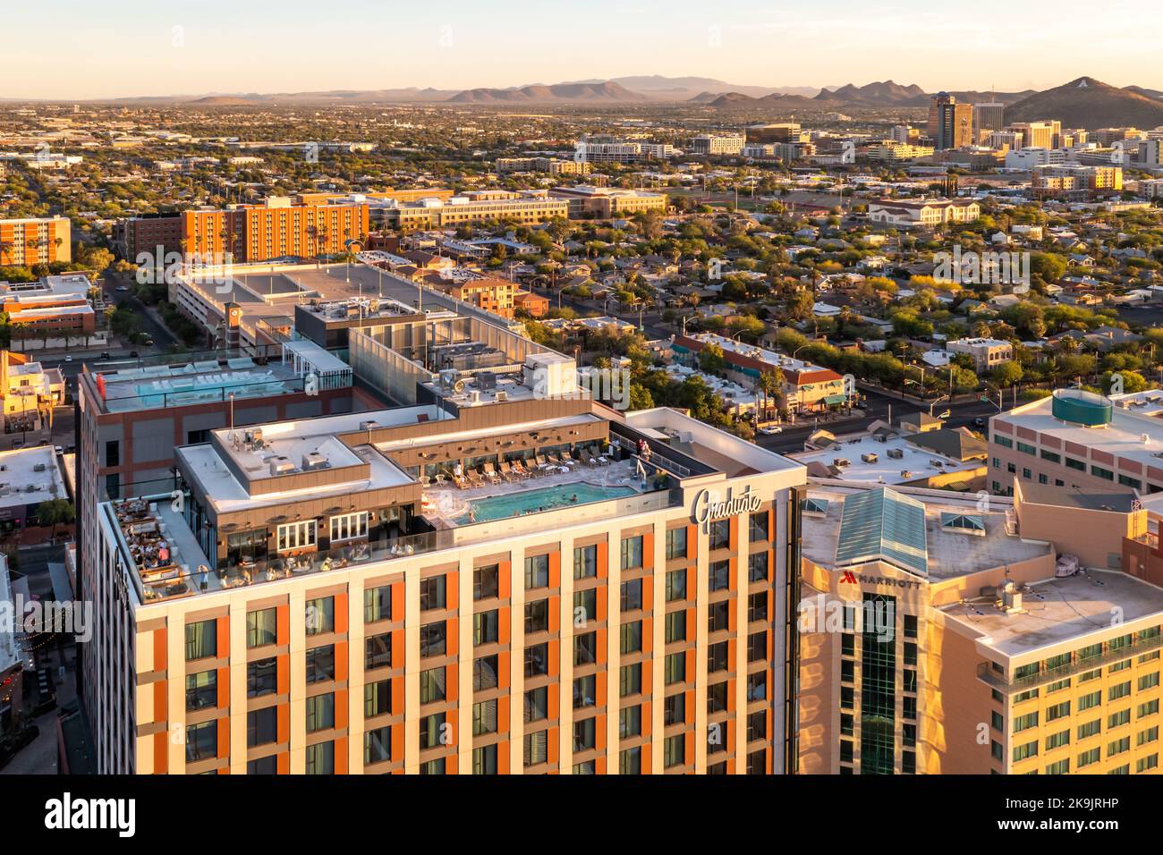 The Graduate Hotel with rooftop swimming pool, Tucson, Arizona Stock ...