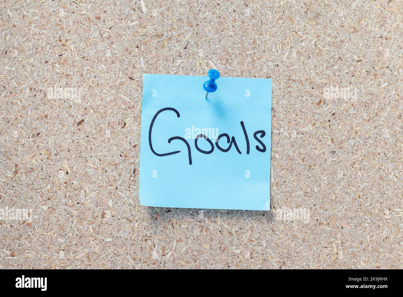 Word Goal written on a sticky note pasted on a notice board Stock Photo ...