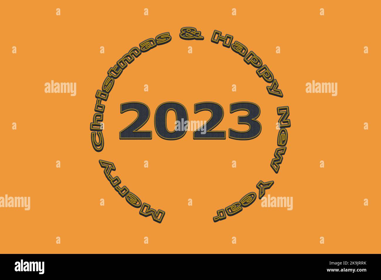 3D illustration New Year concept 2023 design with text jean design on a ...