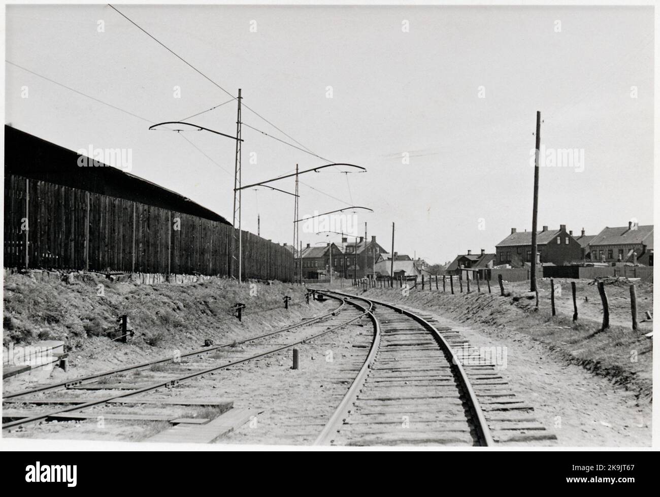 Common distance for tram and rail Stock Photo - Alamy