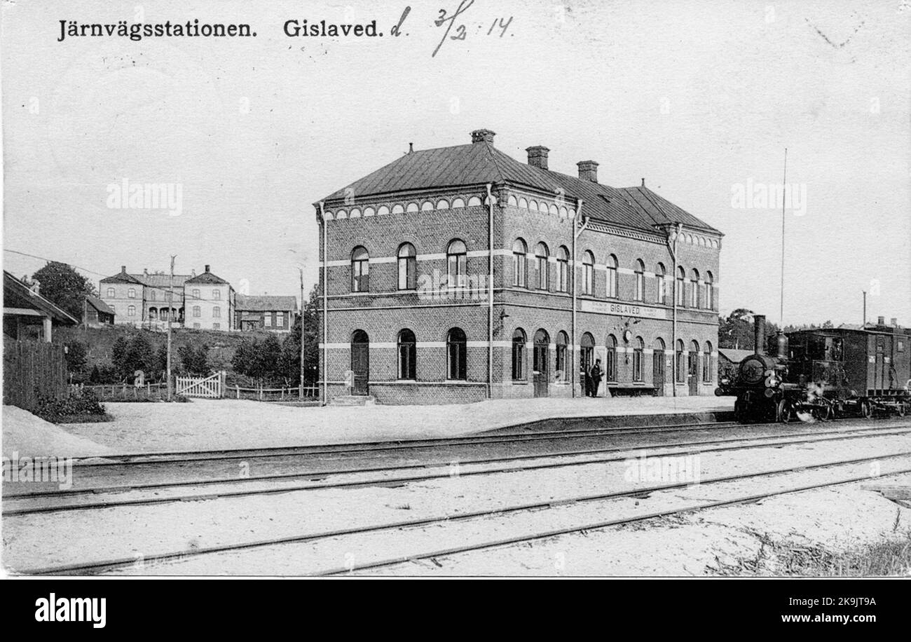 The railway station in Gislaved Stock Photo - Alamy
