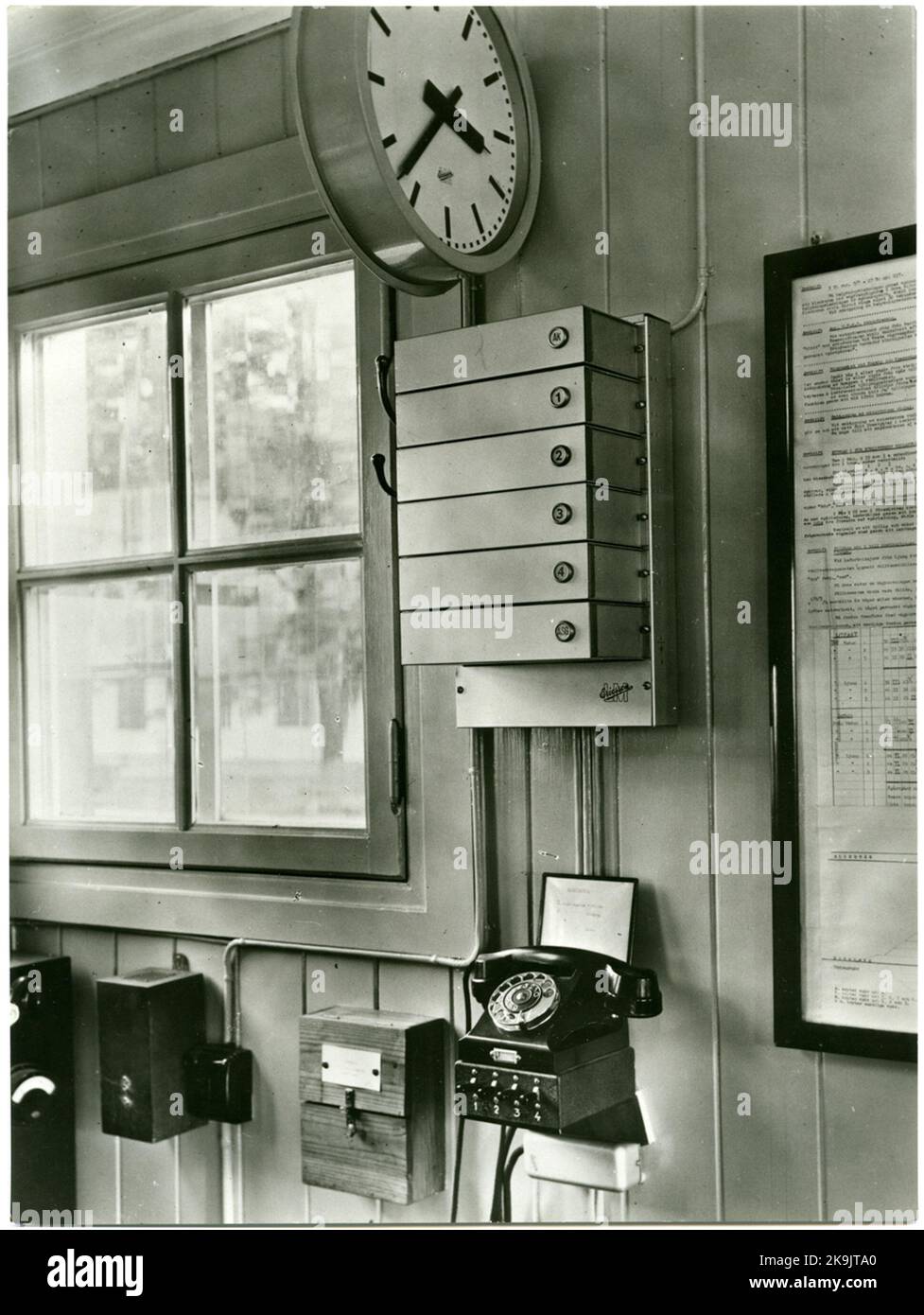 LM Ericsson connection boxes for telephone. Phone on the wall Stock ...