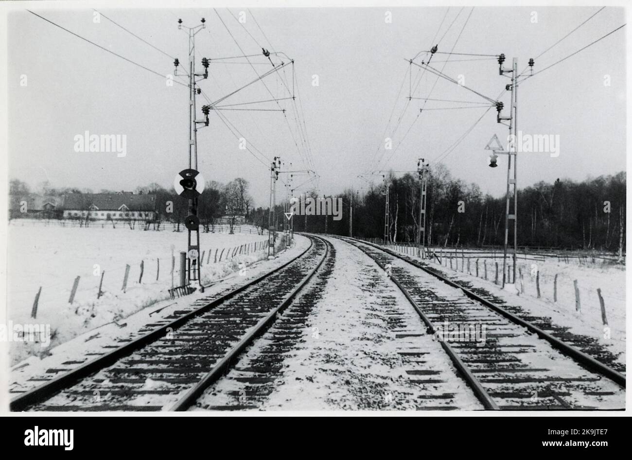 Signal with side train path and orientation mark Stock Photo - Alamy