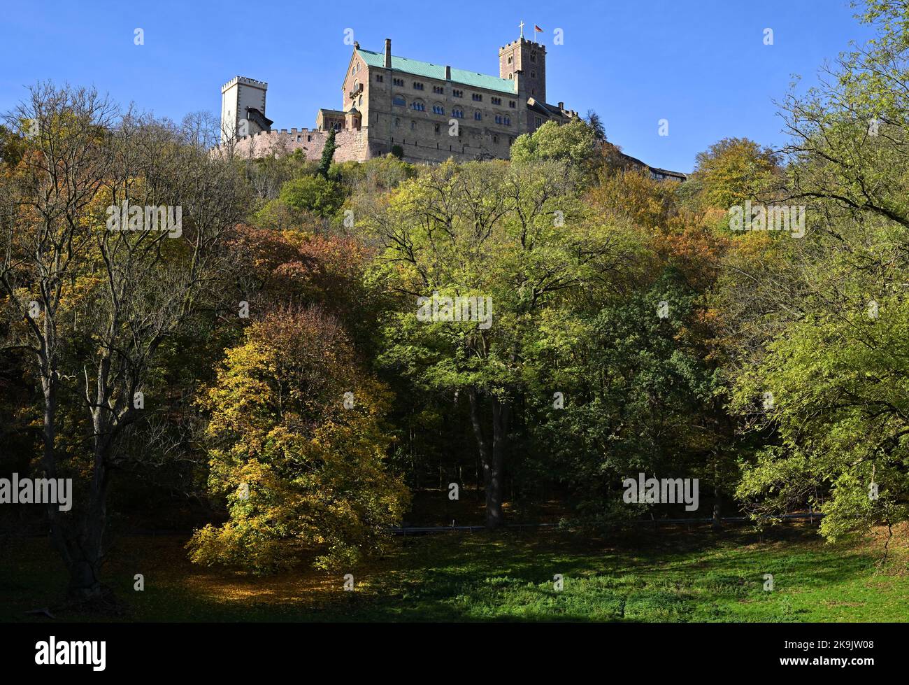 Eisenach, Germany. 27th Oct, 2022. The leaves on the trees at Wartburg ...