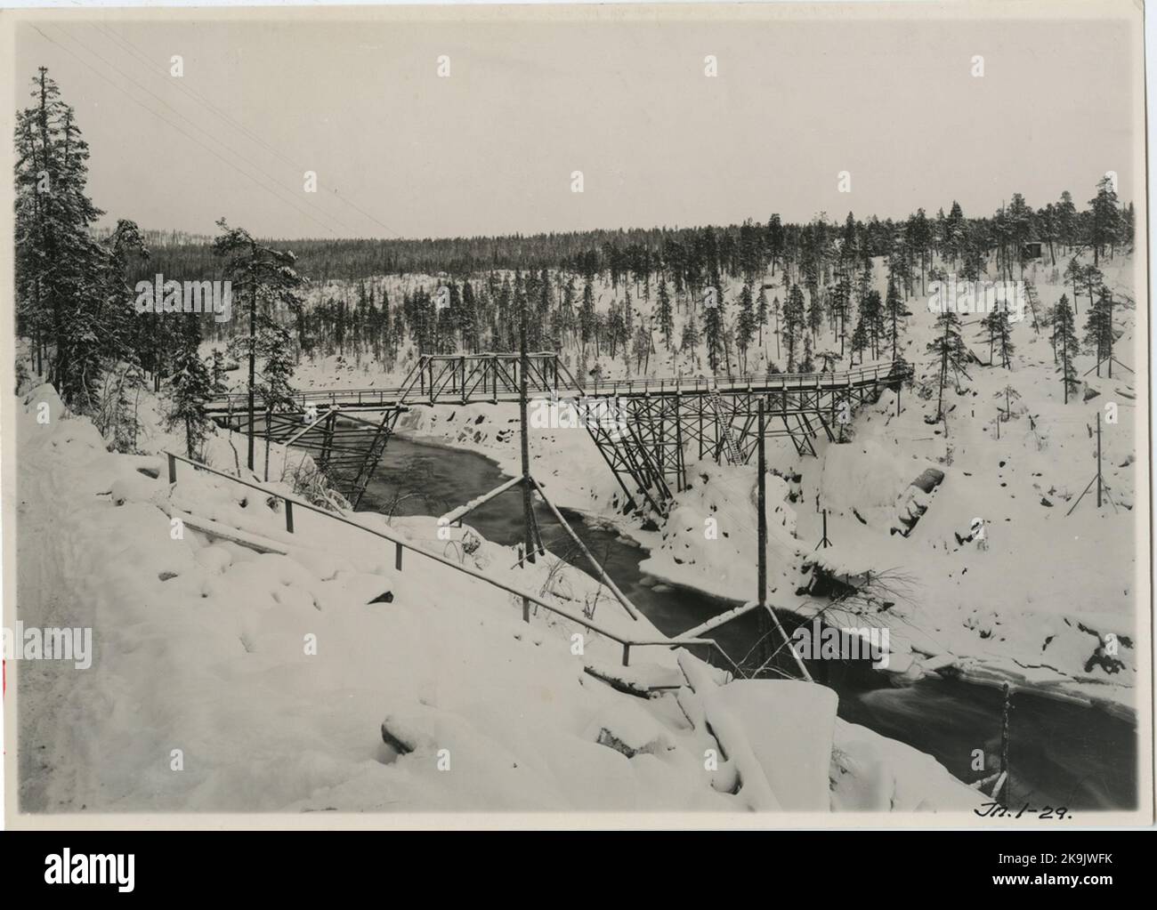Provisional road bridge at Stora Lule River Stock Photo - Alamy