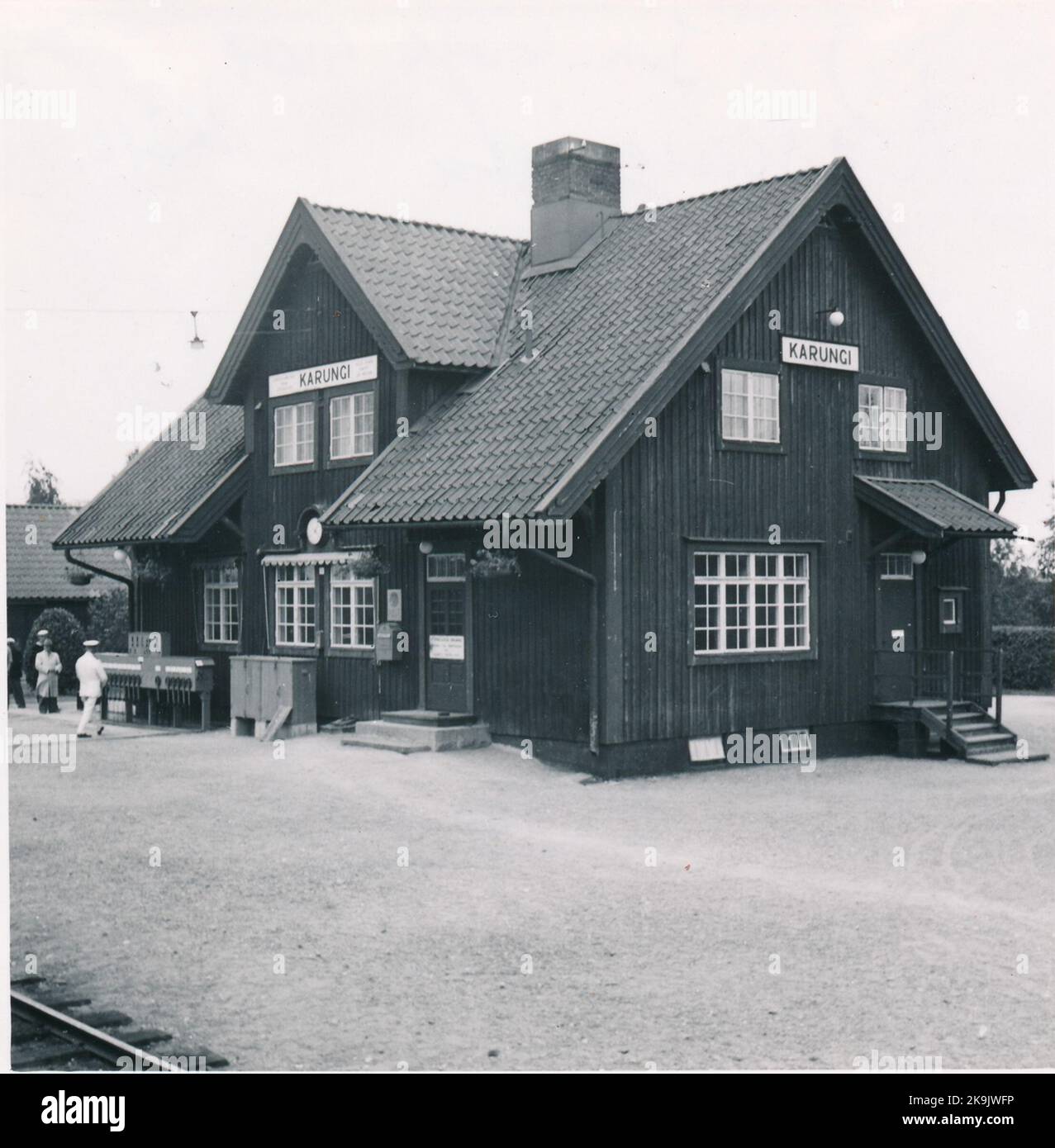 The station was opened 1913-07-01. One- and one-half-story station ...
