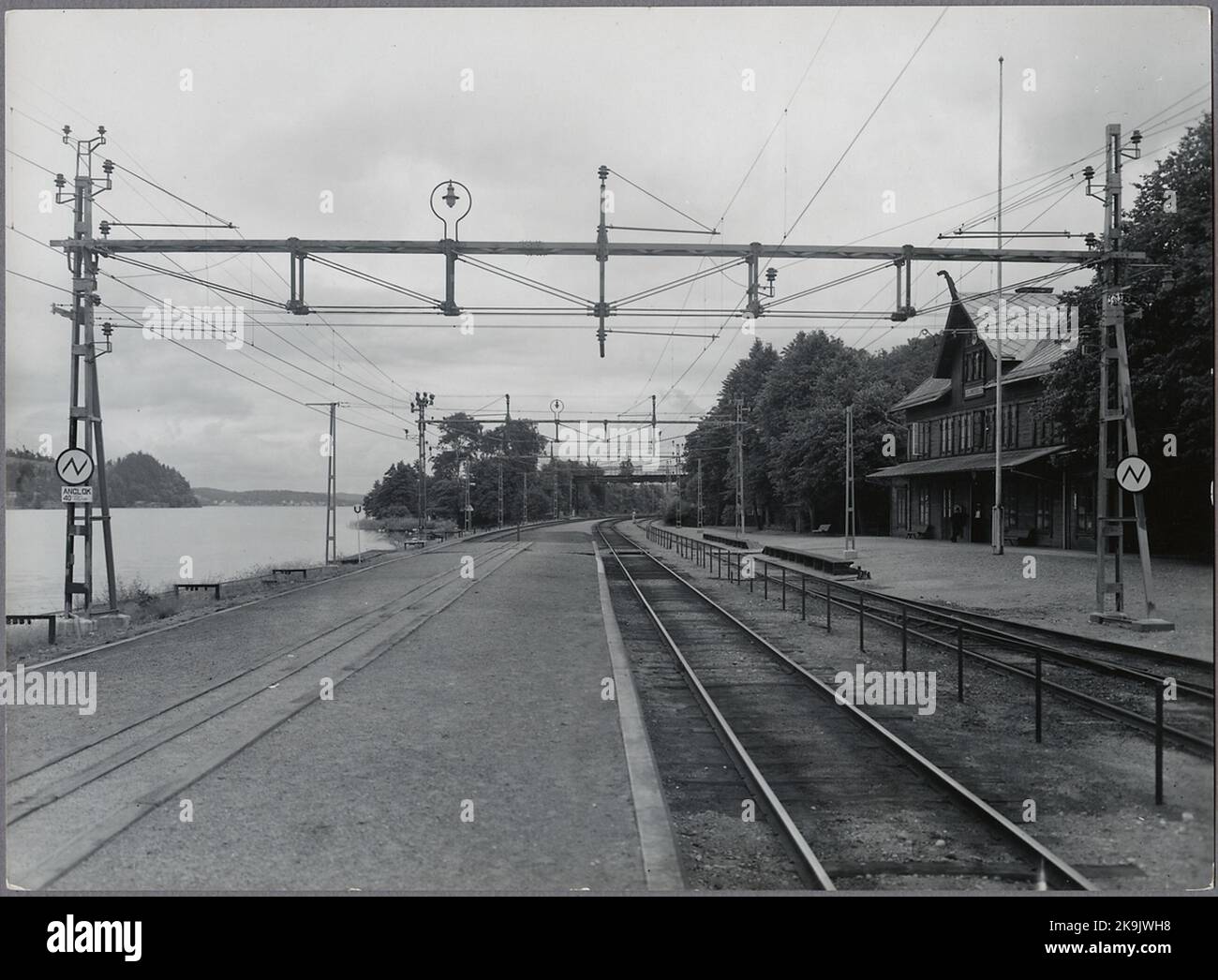 Jonsered station. Electric operation of the western main line Stock ...