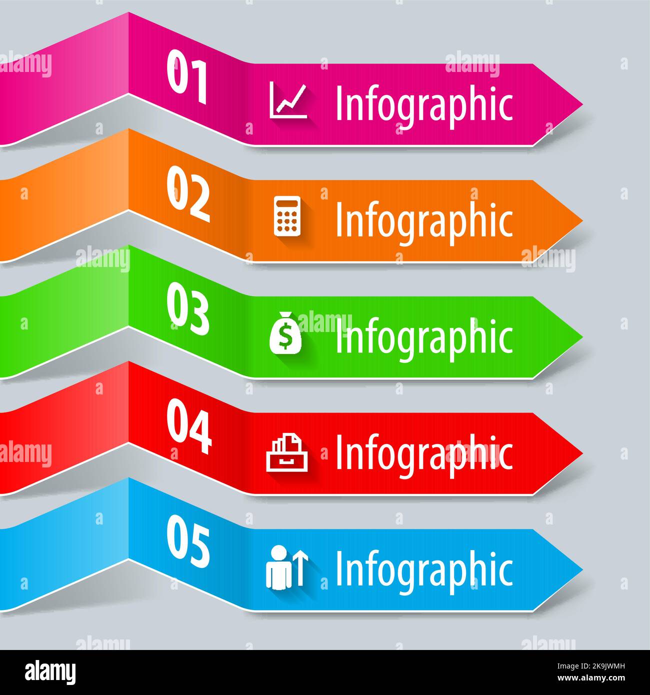 Infographic paper color set. Business info order Stock Vector Image ...